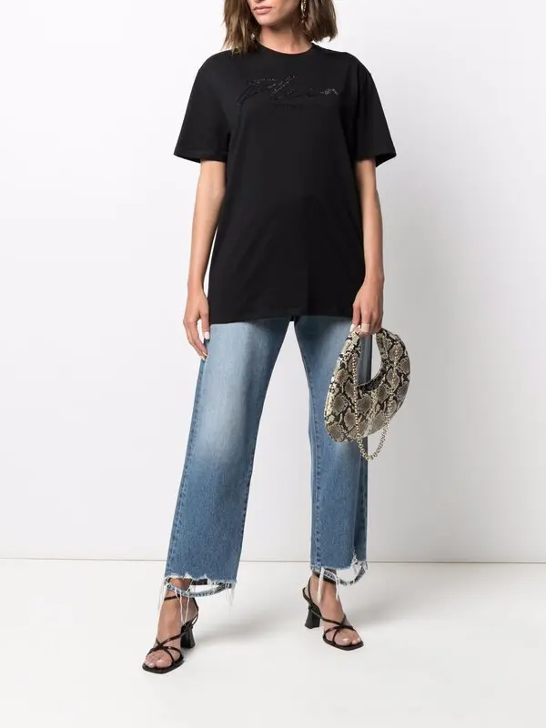 Philipp Plein Embellished Cotton T-shirt - Black