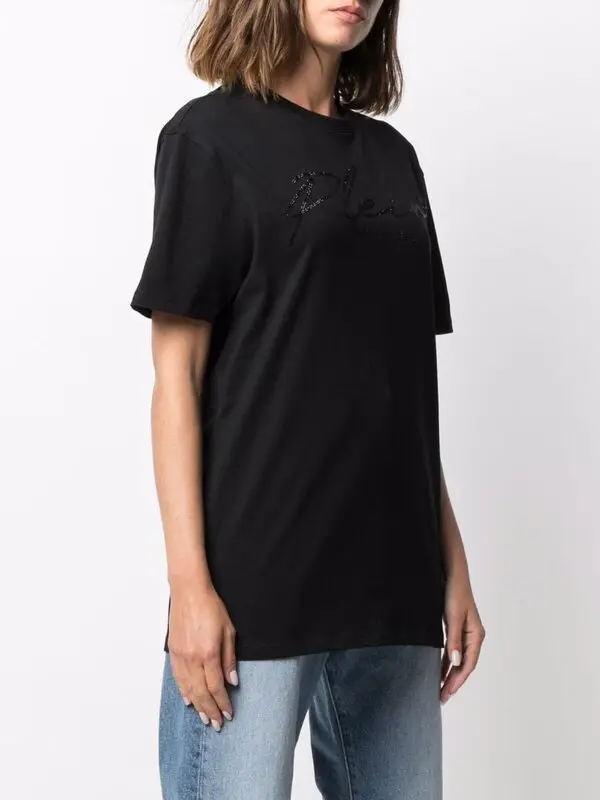 Philipp Plein Embellished Cotton T-shirt - Black