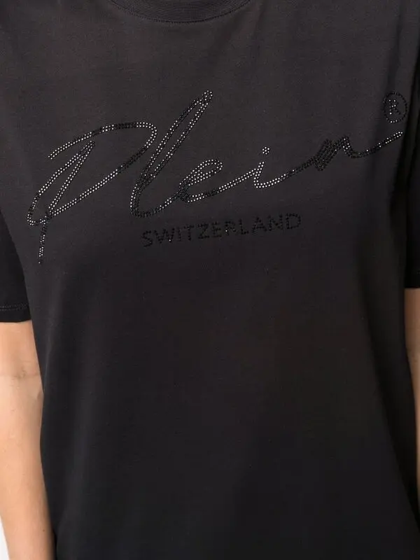 Philipp Plein Embellished Cotton T-shirt - Black