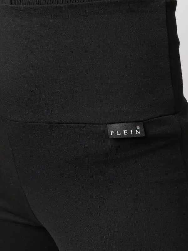 Philipp Plein Ribbed-panel Biker Leggings - Black