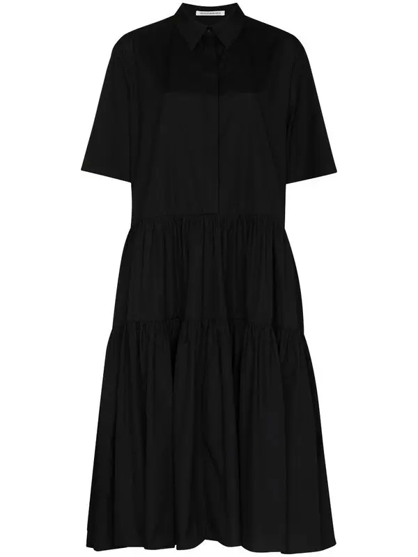 Cecilie Bahnsen Primrose Maxi Shirt Dress - Black | Editorialist