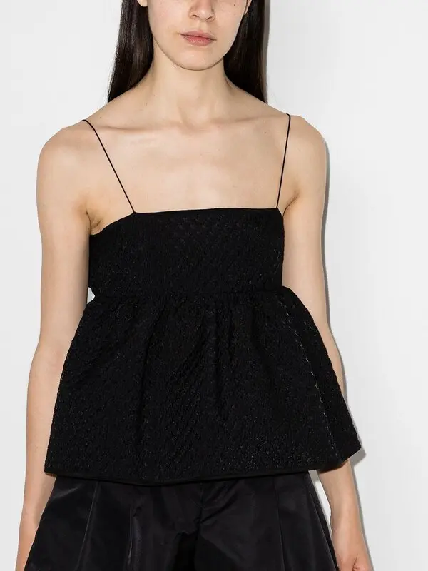 Cecilie Bahnsen Selena Textured Top - Black