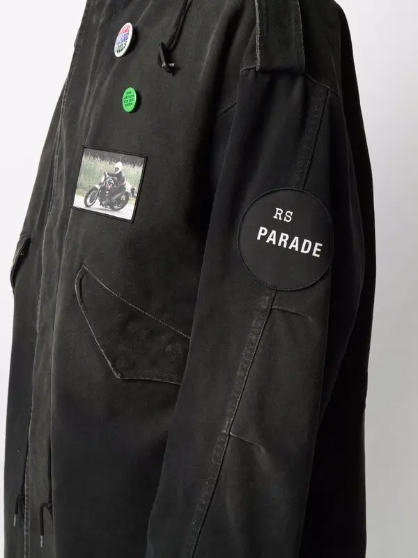 Raf Simons Photograph-Print Parka Coat In Black - 63% Off