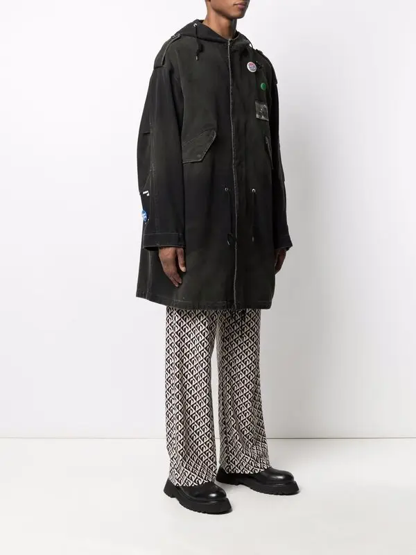 Raf Simons Photograph-Print Parka Coat In Black - 63% Off