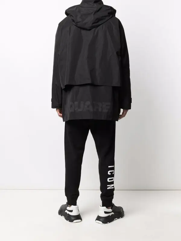 Dsquared2 Logo-print Hooded Mid-length Coat