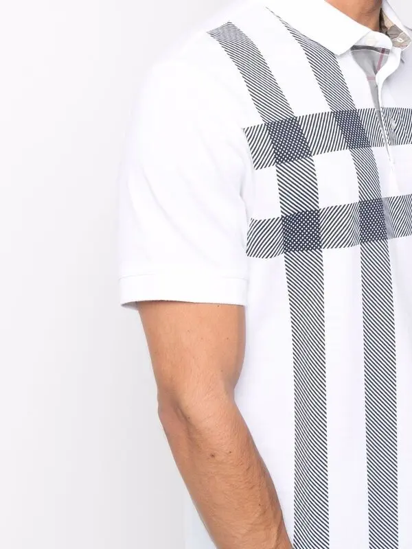 Barbour Checked Cotton Polo Shirt - White