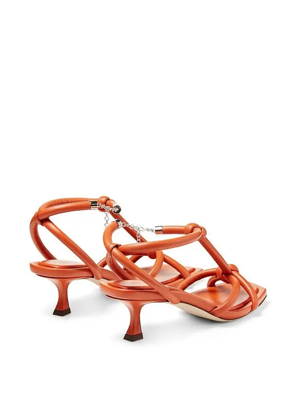 Jimmy Choo Fort 50mm Square-Toe Sandals In Orange - 59% Off