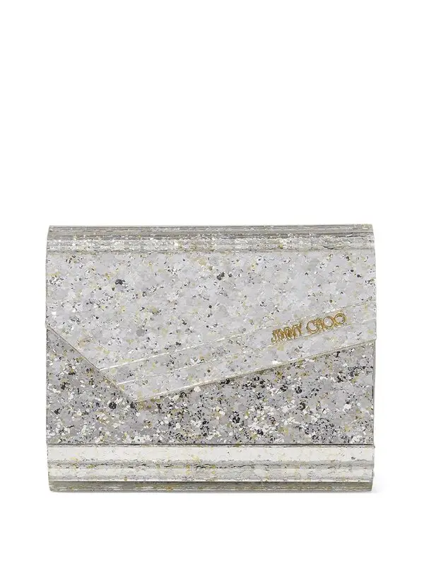 JIMMY CHOO Candy Glitter Acrylic Clutch Bag - Grey