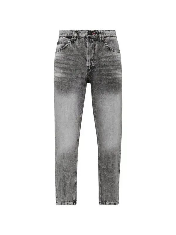 Philipp Plein Carrot-fit Denim Jeans - Grey