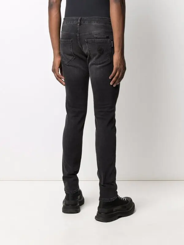 Philipp Plein Carrot-fit Denim Jeans - Grey