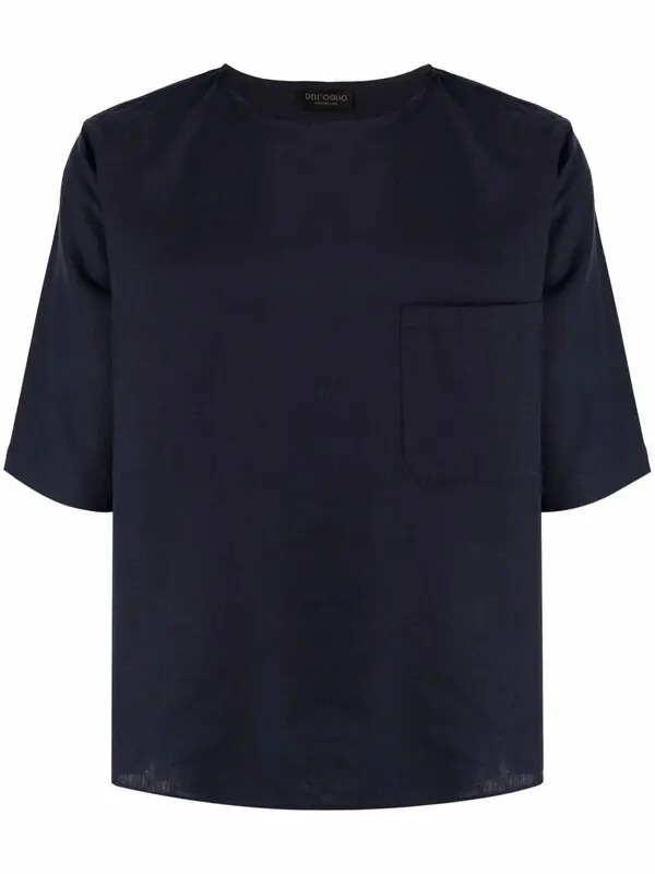 DELL'OGLIO Short-sleeve Linen T-shirt - Blue
