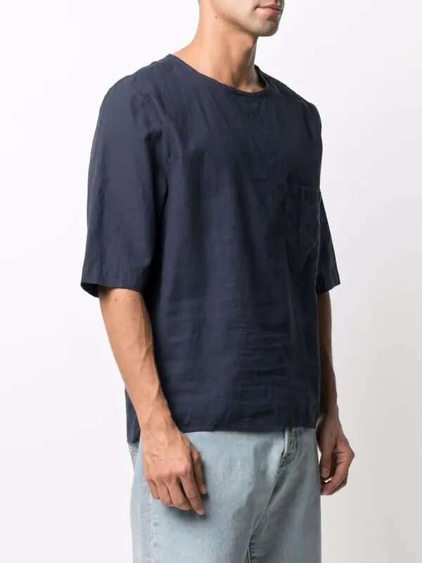 DELL'OGLIO Short-sleeve Linen T-shirt - Blue
