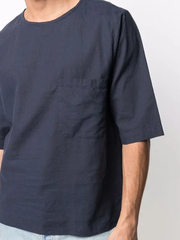 DELL'OGLIO Short-sleeve Linen T-shirt - Blue