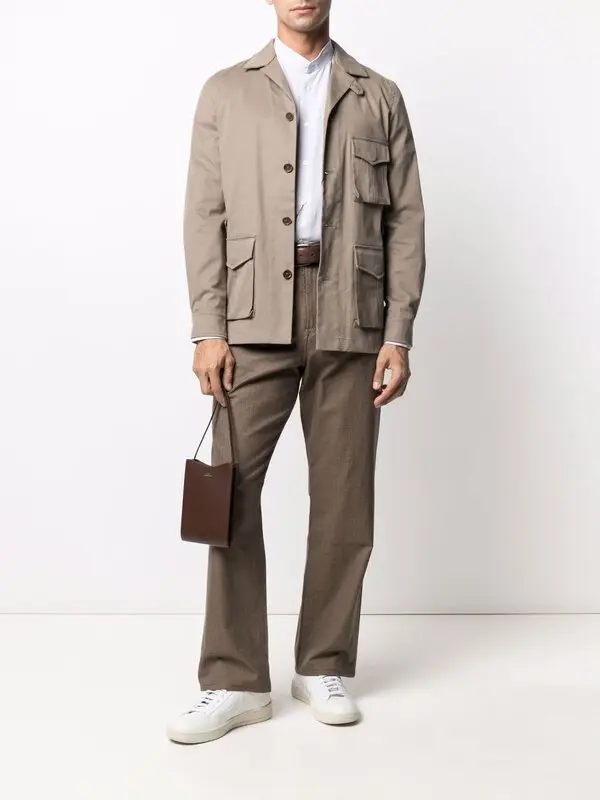 DELL'OGLIO Long-sleeve Collarless Shirt