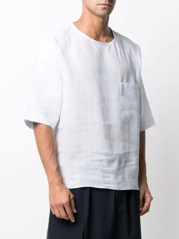 DELL'OGLIO Short-sleeve Linen T-shirt - Blue