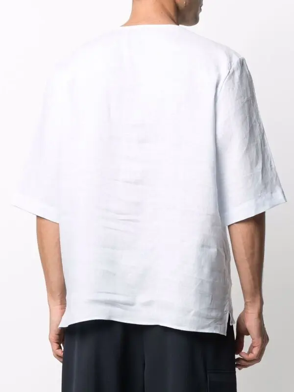DELL'OGLIO Short-sleeve Linen T-shirt - Blue