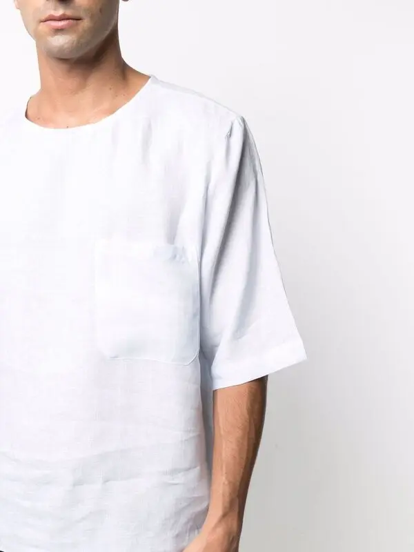 DELL'OGLIO Short-sleeve Linen T-shirt - Blue