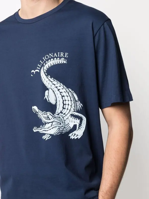 BILLIONAIRE Crocodile-motif Cotton T-shirt