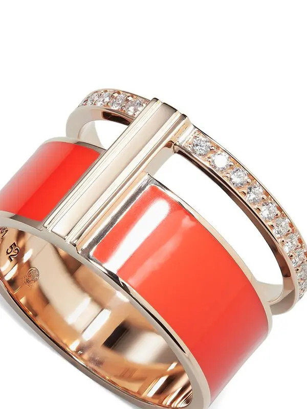 REPOSSI 18kt Rose Gold Diamond Ring - Pink