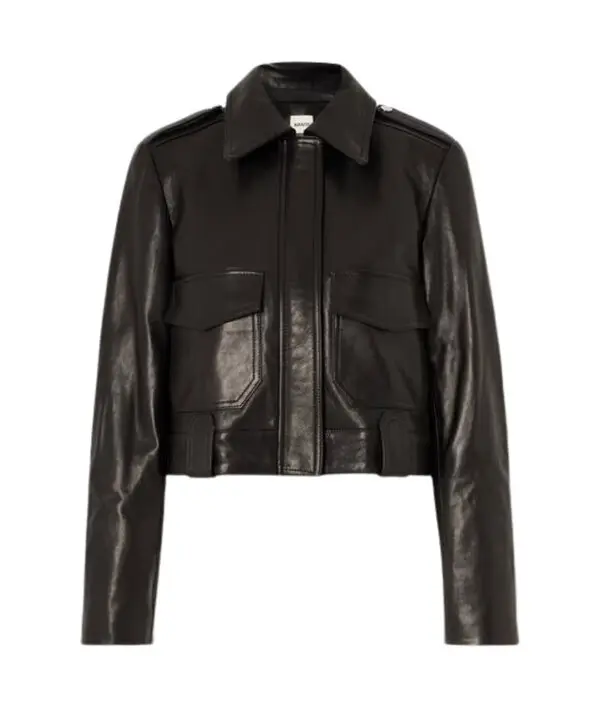 Khaite Cordelia Cropped Leather Jacket