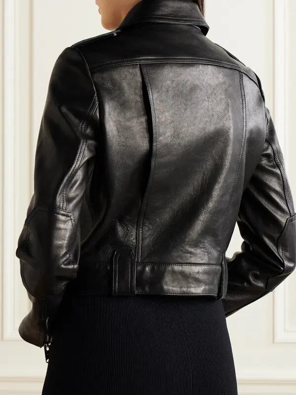 Khaite Cordelia Cropped Leather Jacket