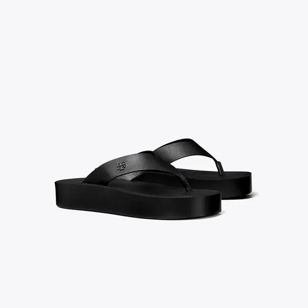 Tory Burch Platform Flip-Flop Black/Black Editorialist