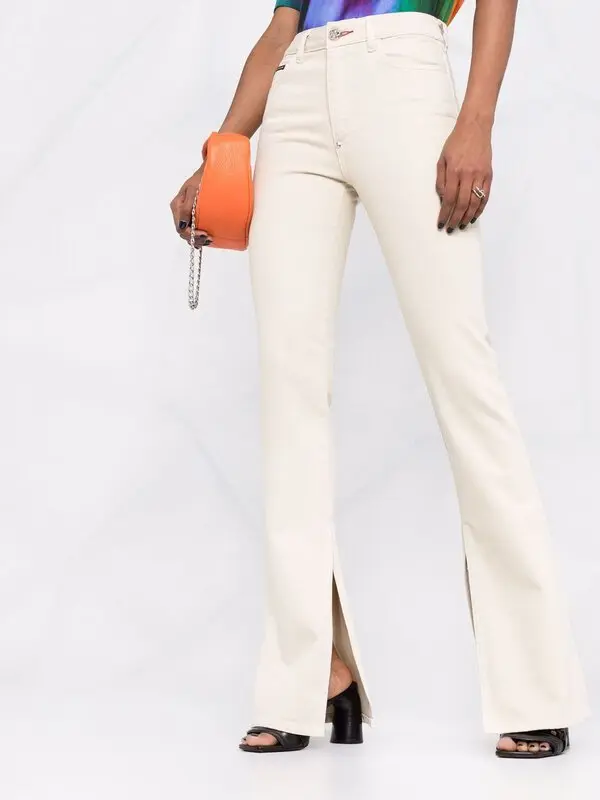 Philipp Plein High-waisted Flared Jeans - Neutrals