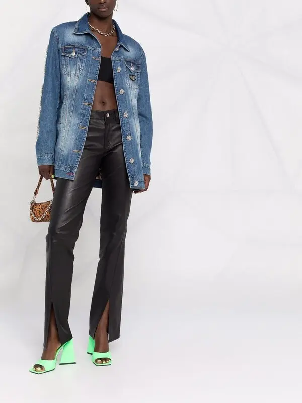 Philipp Plein Crystal-embellished Denim Jacket