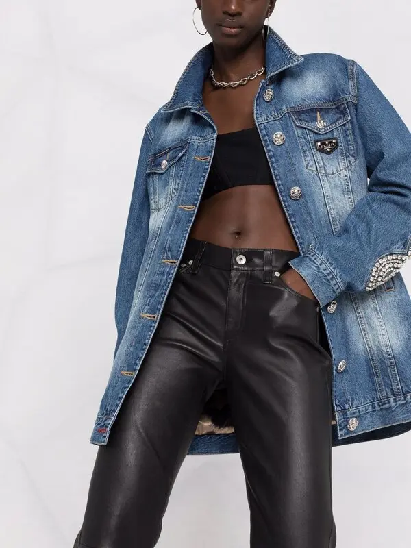 Philipp Plein Crystal-embellished Denim Jacket