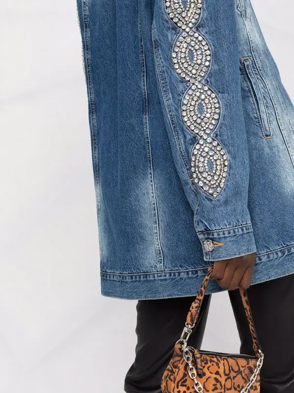 Philipp Plein Crystal-embellished Denim Jacket