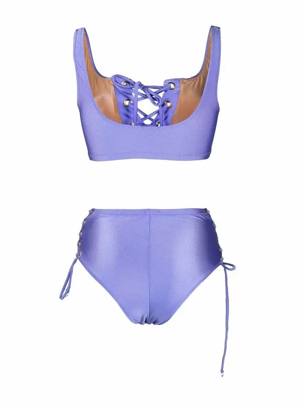 NOIRE SWIMWEAR Lace-up Two-piece Bikini - Purple