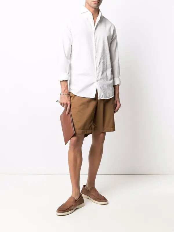 DEPERLU Pointed-collar Cotton Shirt