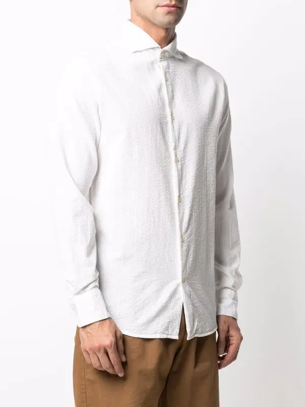 DEPERLU Pointed-collar Cotton Shirt
