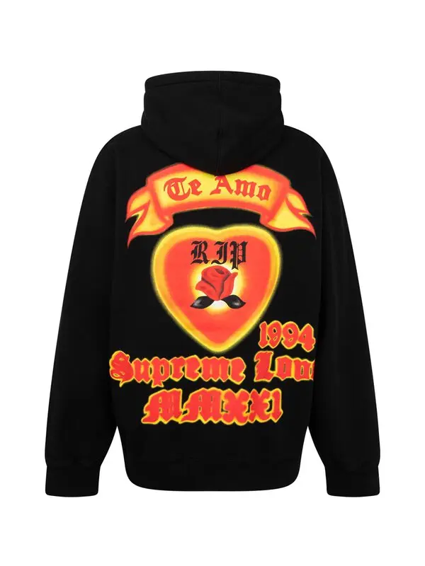 Supreme Graphic-print Hoodie - Black