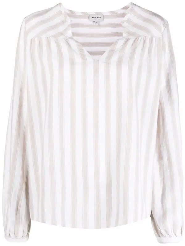 Woolrich Striped V-neck Blouse