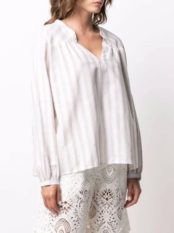 Woolrich Striped V-neck Blouse
