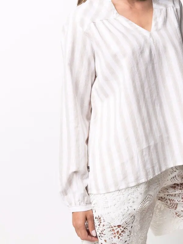 Woolrich Striped V-neck Blouse