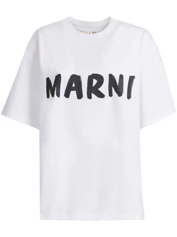 Marni Logo-Print T-Shirt - White - 46% Off | Editorialist