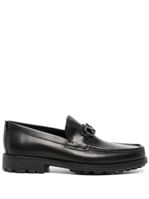 FERRAGAMO Gancini Loafers - Black