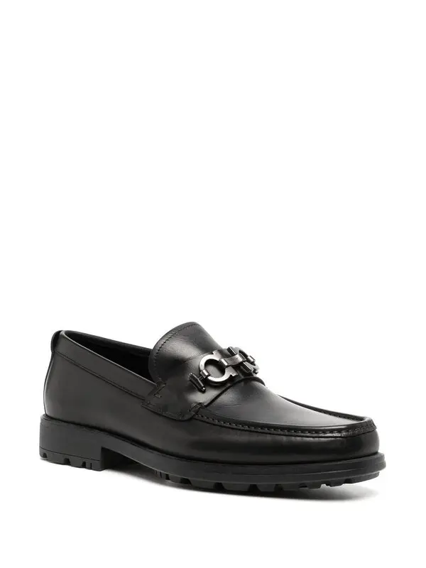 FERRAGAMO Gancini Loafers - Black