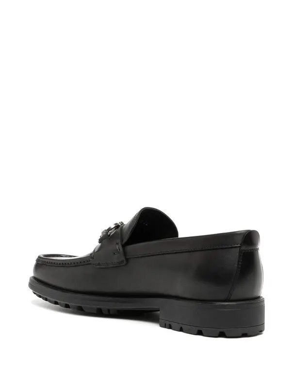 FERRAGAMO Gancini Loafers - Black