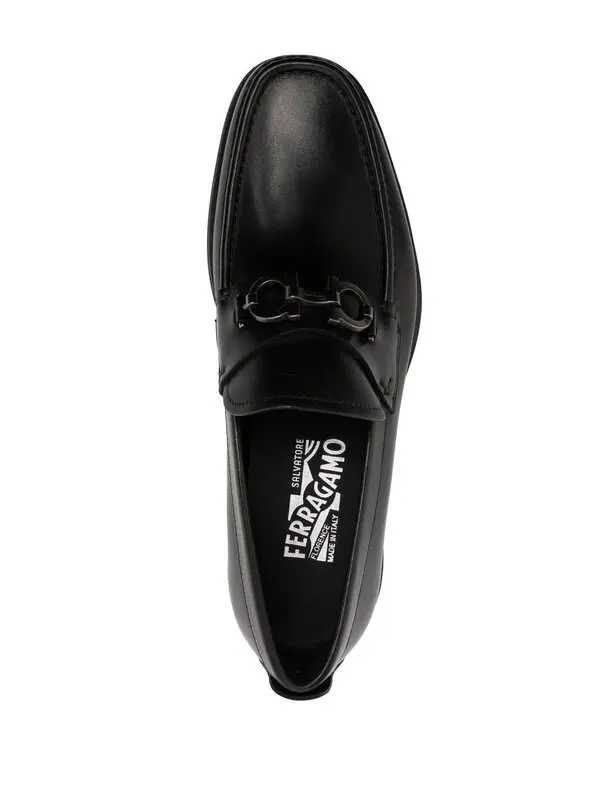 FERRAGAMO Gancini Loafers - Black