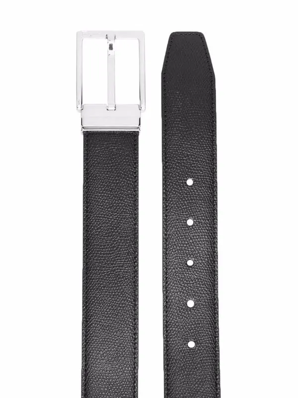 FERRAGAMO Reversible Belt With Rectangular Buckle - Black