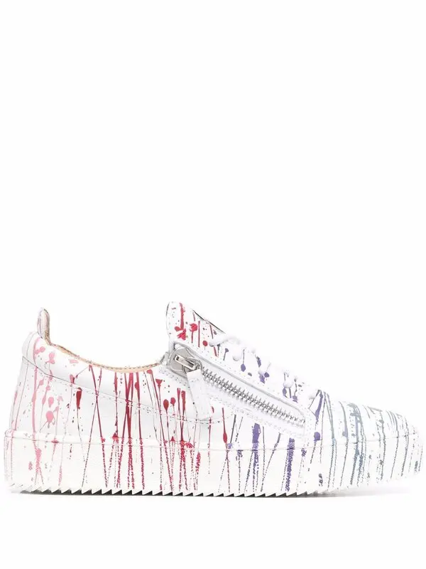 GIUSEPPE ZANOTTI Frankie Paint-splatter Sneakers - White