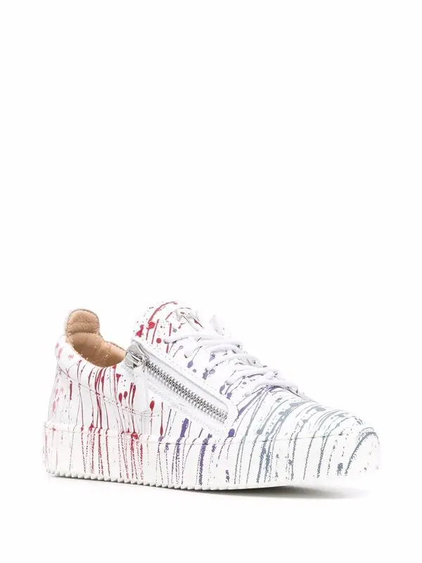 GIUSEPPE ZANOTTI Frankie Paint-splatter Sneakers - White