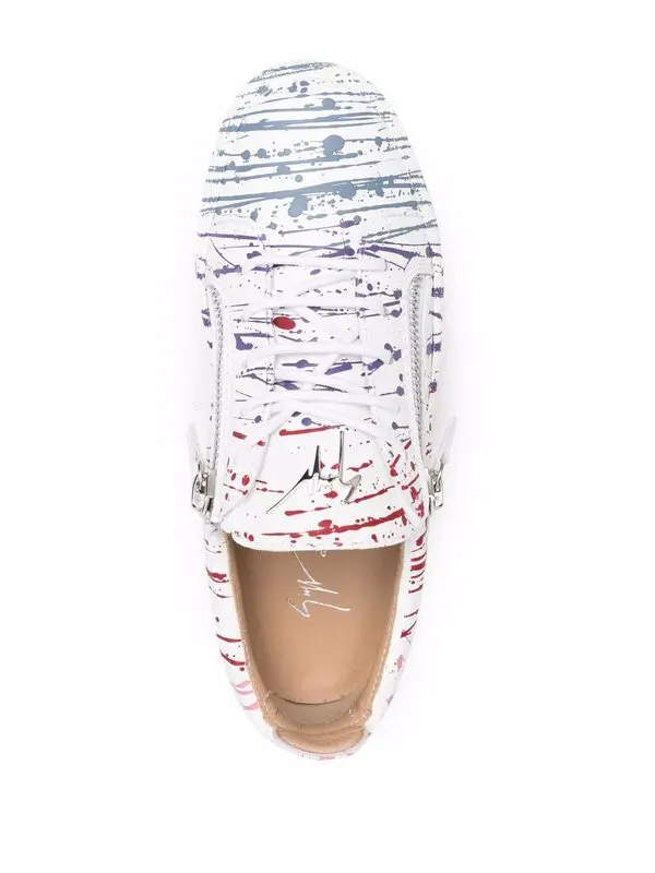 GIUSEPPE ZANOTTI Frankie Paint-splatter Sneakers - White