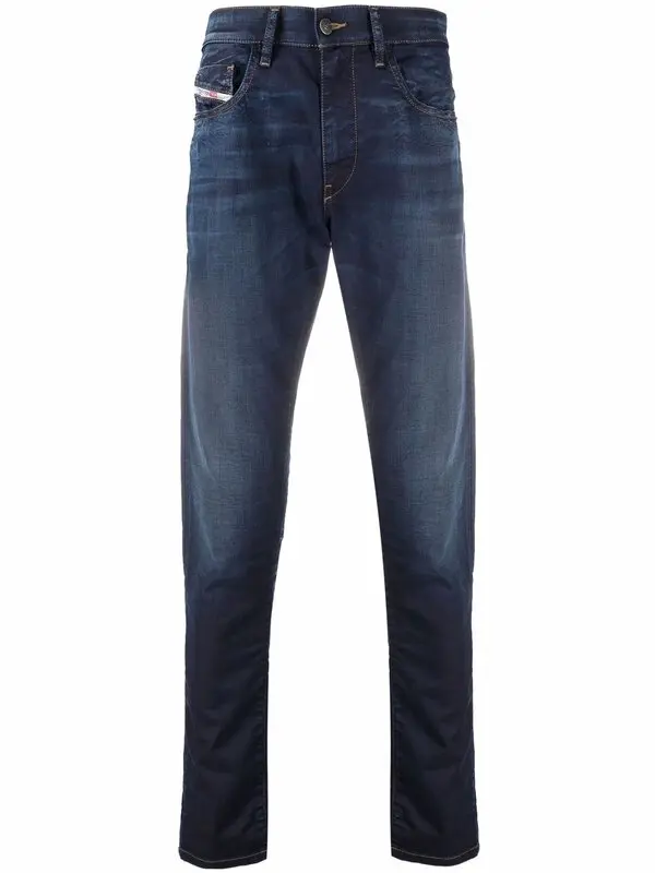 DIESEL® D-strukt Mid-rise Straight-leg Jeans - Blue