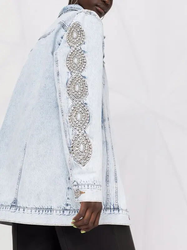 Philipp Plein Crystal-embellished Denim Jacket