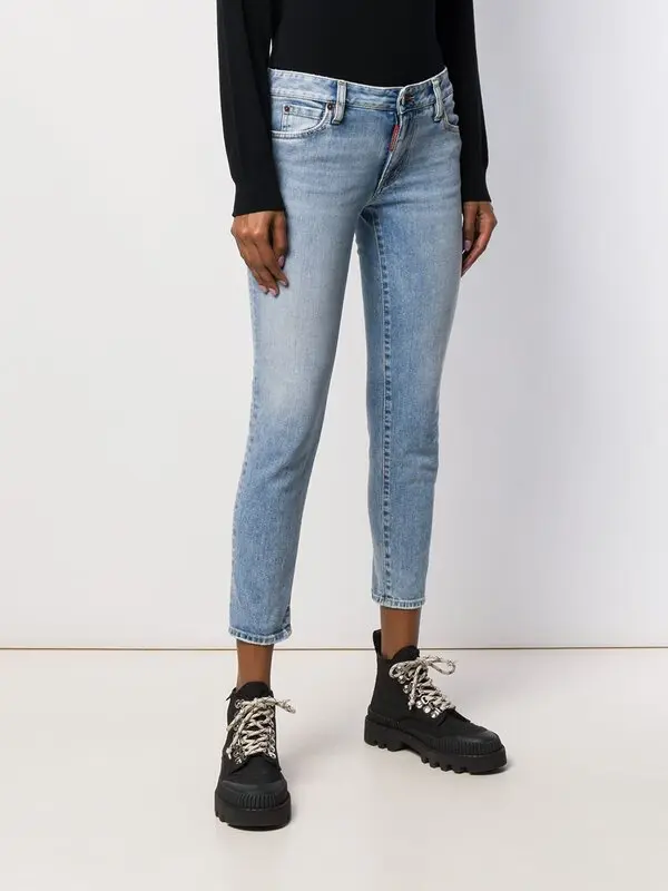 Dsquared2 Cropped Jeans With Logo Patch