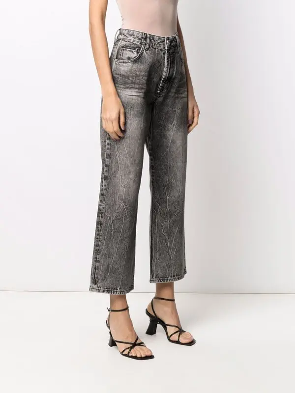 Philipp Plein Iconic Wide-leg Jeans - Grey